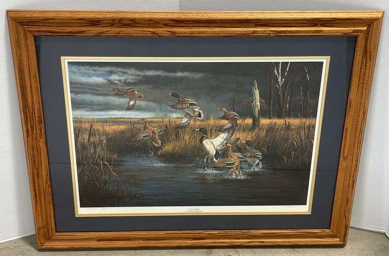 Fowl weather by Hayden Lambson, signed and numbered print, 33"W x 26"H ...