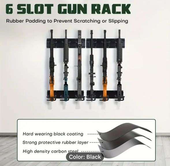 6-Slot wall mounted gun rack for indoor use, new, never used - Albrecht ...