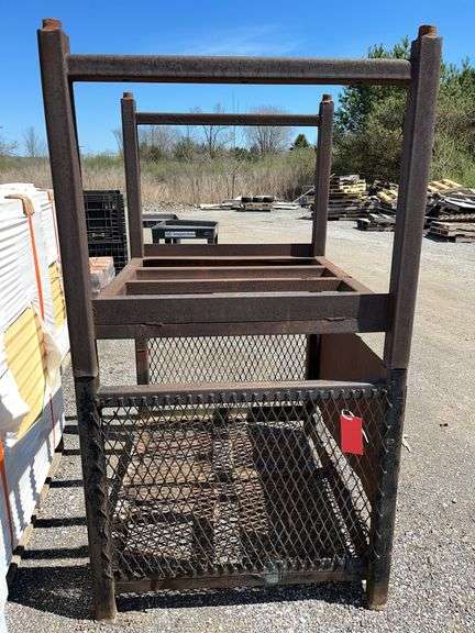 (2) Steel stackable racks, 48"W x 40"D x 6'H, fair - Albrecht Auction ...