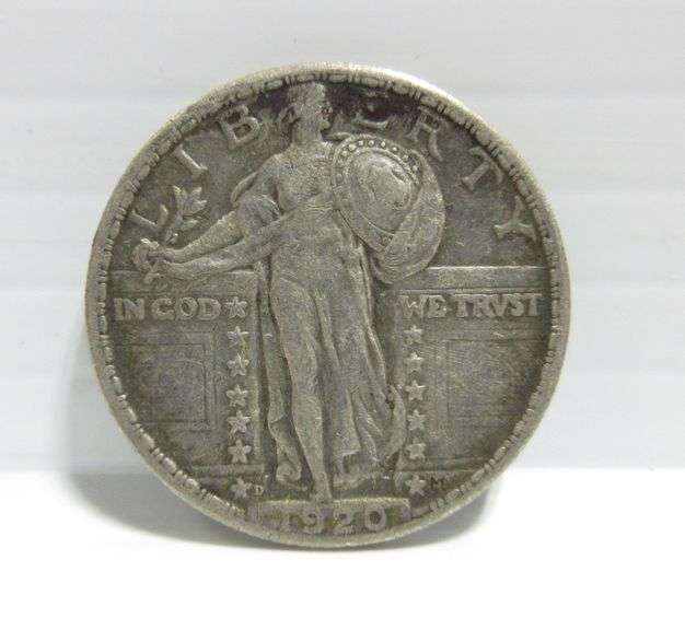 1920-D Standing Liberty quarter, F to XF - Albrecht Auction Service