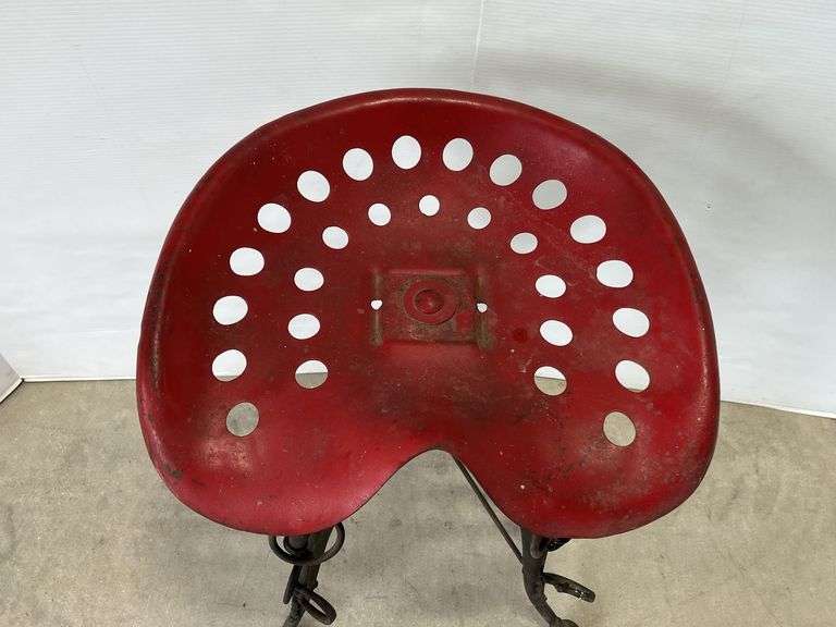 Antique farm rigging barn stool, all iron, solid, welded structure, 28 ...