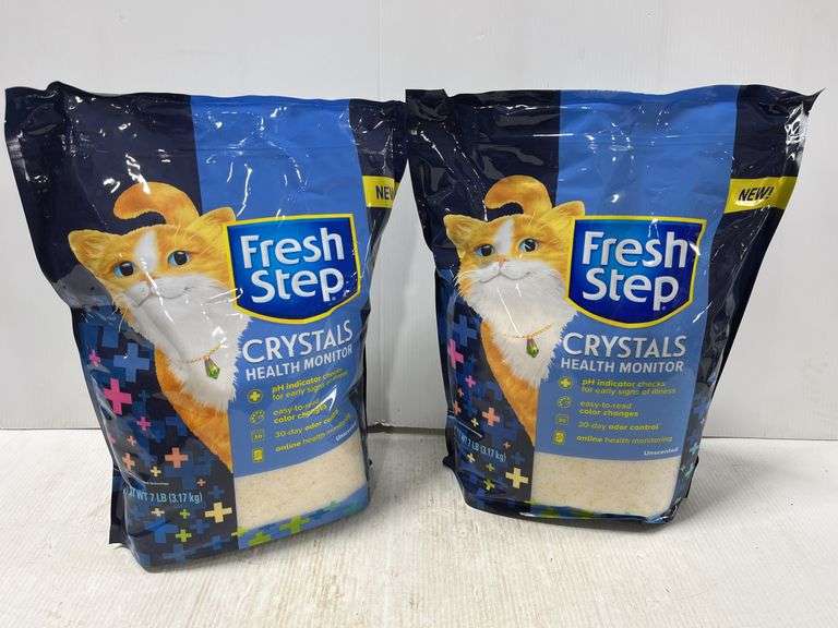 (2) Fresh Step Crystals Health Monitor cat litter, 7 lb. bags ...