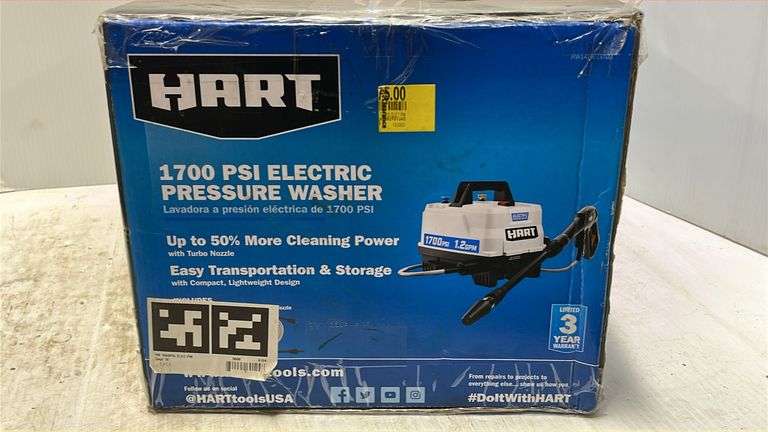 HART power washer, 1700 PSI, NIB - Albrecht Auction Service