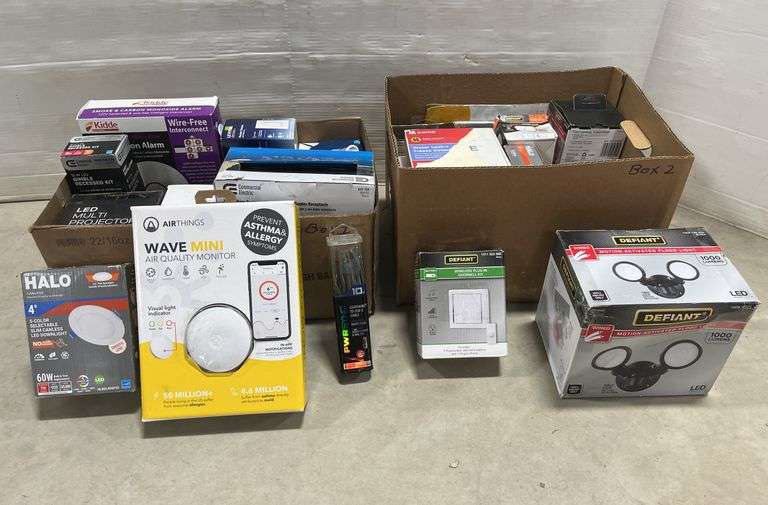 (2) Boxes of hardware, unused construction leftovers, most new ...
