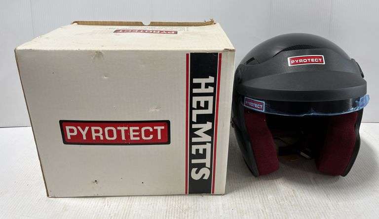 Pyrotect Bell motorsports open face black helmet, large size, 10"W, new with original box ...