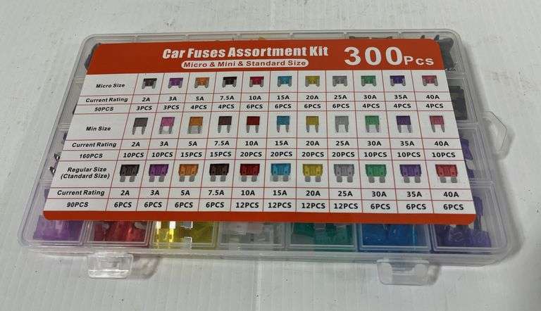 300-Piece automotive fuse kit, includes: 160- mini, 90- standard, and ...