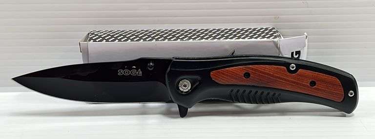 SOG folding knife, 9"L, lightweight EDC pocket knife with clip, sharp ...