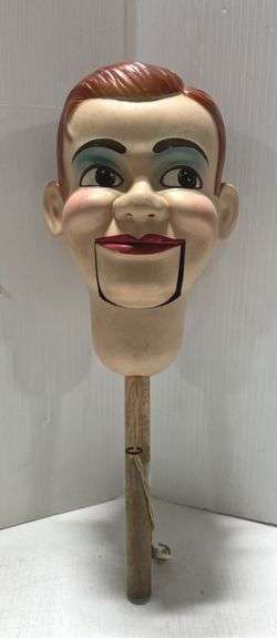 1950s Jerry Mahoney ventriloquist dummy doll head on stick, mouth works ...