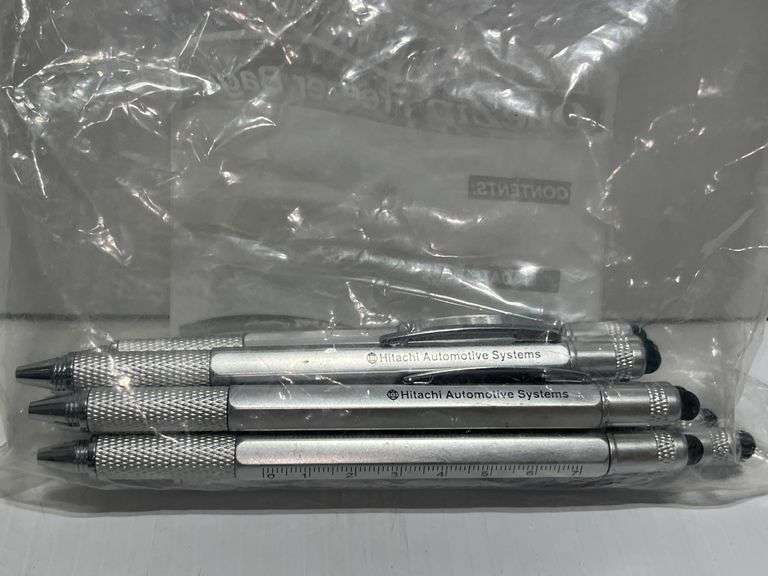 (10) Hitachi silver writing pens with built-in level, tape measure, and ...