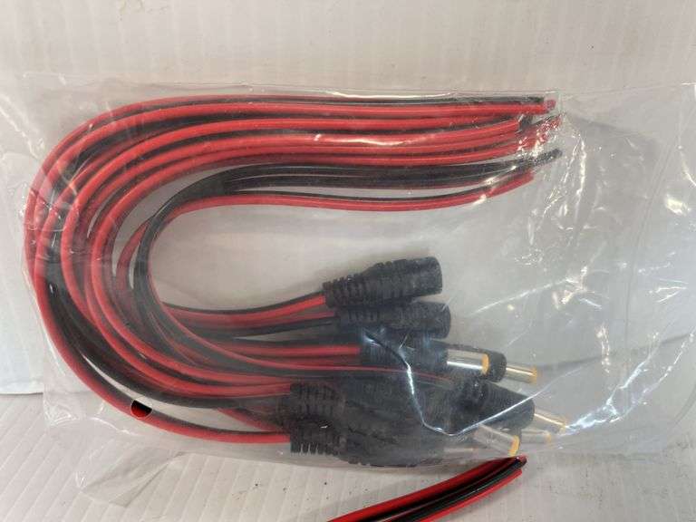 20-Pack of 12V DC connectors, 5.5 x 2.1mm, male and female, brass ...