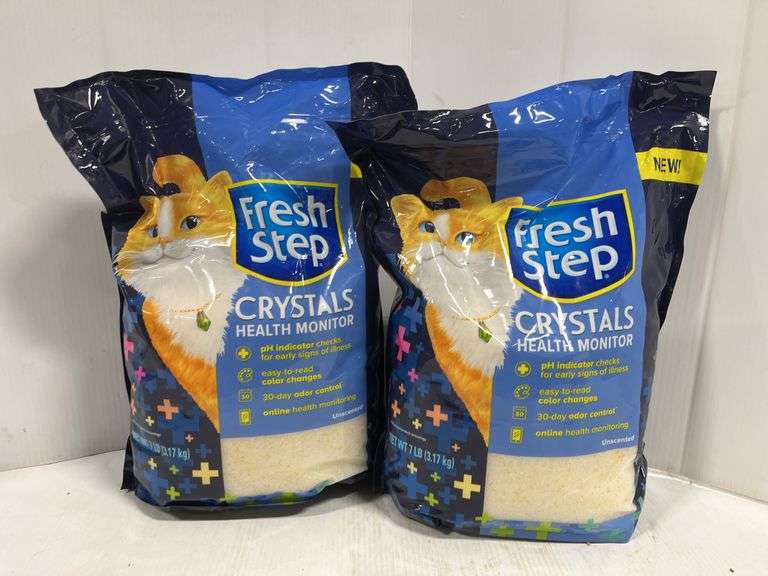(2) Fresh Step crystals health monitor cat litter, 7 lb. bags, new ...