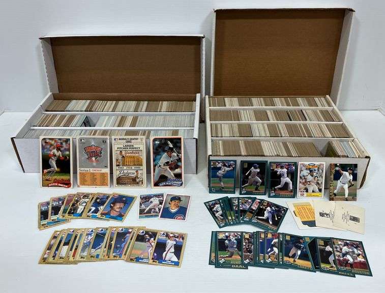 (2) Boxes of baseball cards from an estate, no child used cards, boxes ...