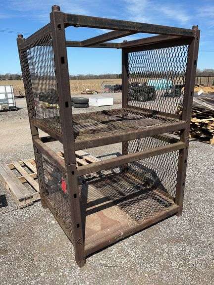 (2) Steel stackable racks, 48"W x 40"D x 6'H, fair - Albrecht Auction ...