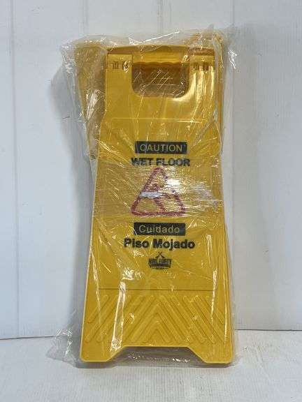 (4) A-Frame folding bilingual (English and Spanish) "Wet Floor" signs ...