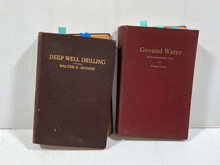 (2) Original antique books on Well Drilling and Groundwater, includes ...