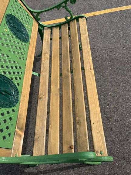 Rebuilt older golf bench, stained and sealed, 4'1"W x 1'5"D x 2'8"H ...