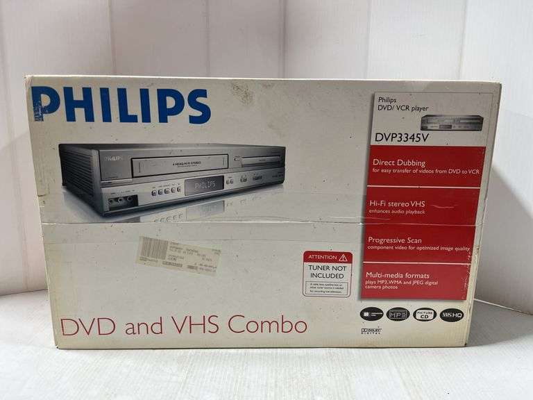 Philips DVD/VHS player, box- 21"L, new - Albrecht Auction Service