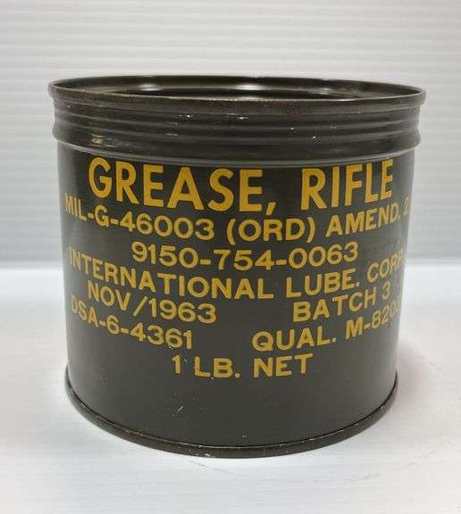 1 lb. Can of military rifle grease from 1963, NOS, excellent, never ...