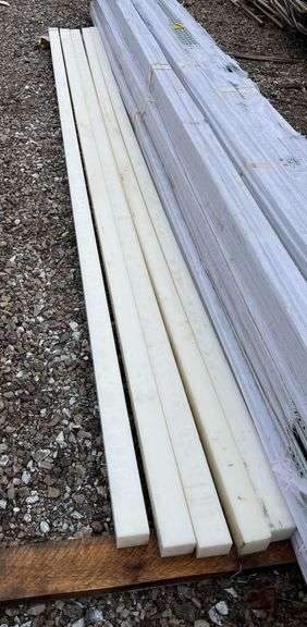 (5) Pieces of Delrin plastic bars, 2" x 2 1/4" x 10', easy to machine ...