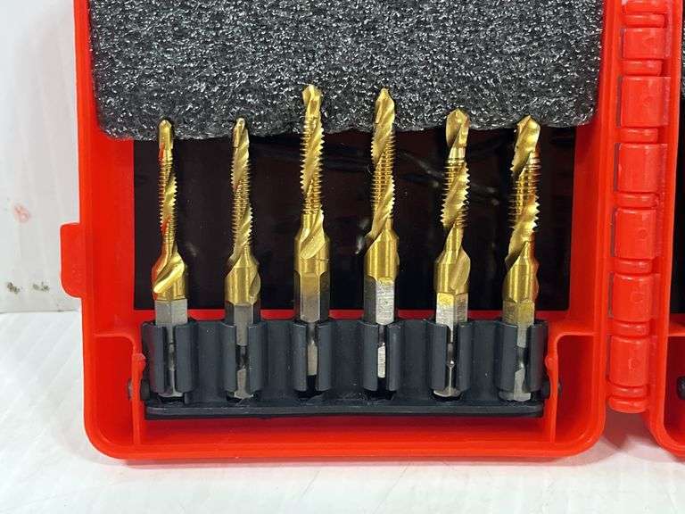 13-Piece drill tap bit set, 3-in-1 coated screw tapping bit tool for ...