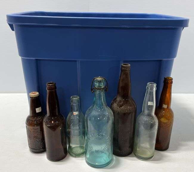 Pre-Prohibition beer bottles, amber, clear, and blue from Detroit, Bay ...