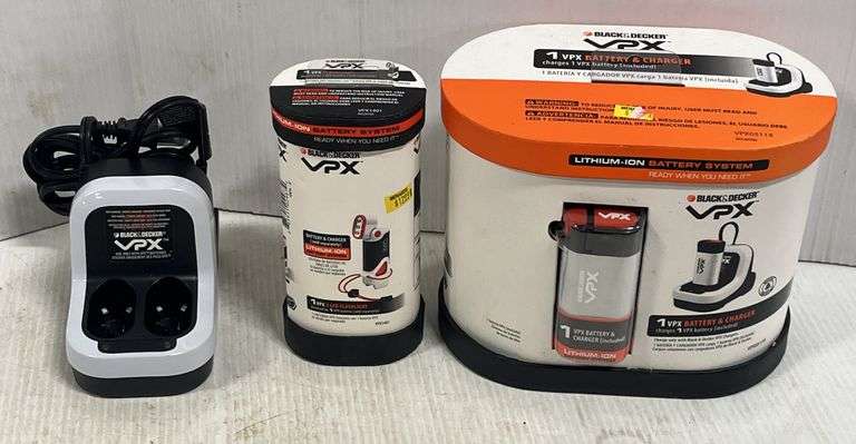 Black & Decker VPX battery and flashlight charger item, includes: New ...