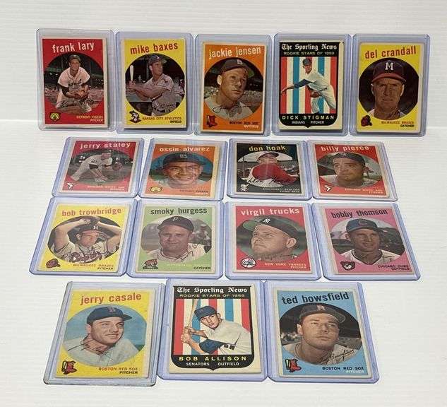 (16) 1959 Topps baseball cards, includes: Rookies, Tigers, and more ...
