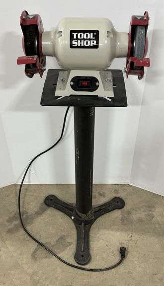 Tool Shop 6" bench grinder, 38"H - Albrecht Auction Service