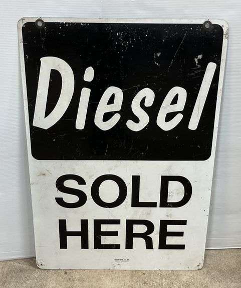 Diesel Sold Here sign, double-sided, United Sign Company, 36" x 24 ...