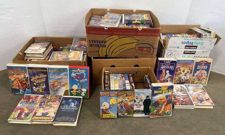 Over (100) VHS tapes, comes from the 1980s to 2000s era, all in good ...