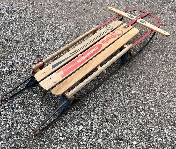 Sled, Paris Champion, 50"L, used - Albrecht Auction Service