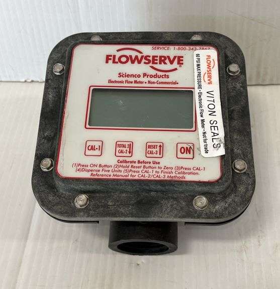 Flowserve digital meter for farm chemicals, 1" fittings, 7" x 5", works ...