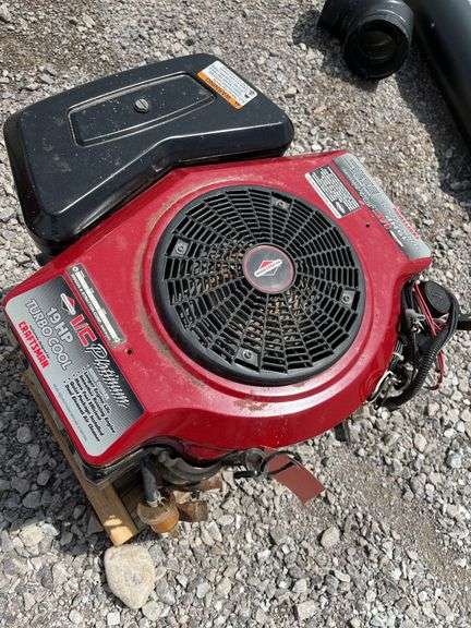 Craftsman mower engine, Briggs & Stratton 19 HP, seller states ran when ...