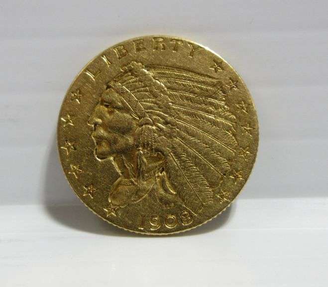 1908 $2.50 gold coin, very nice - Albrecht Auction Service