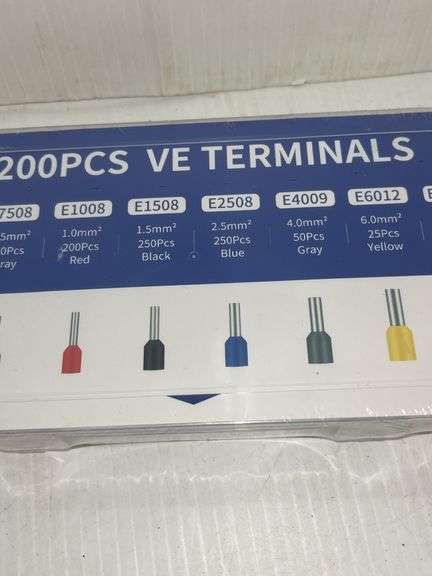 1200-Piece single-box VE tubular crimp terminal kit with pliers, cable ...