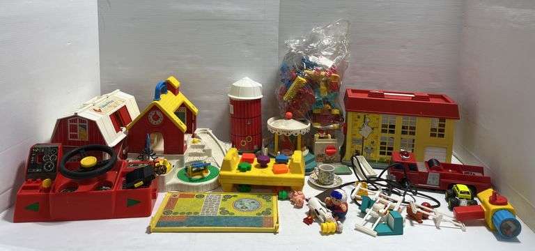 (2) Bins of Older Fisher Price toys, includes: Children's hospital ...