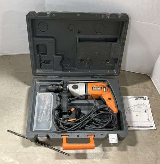 Hammer drill, RIDGID, Model No. R5010, 1/2"; (7) Concrete Bits, works ...
