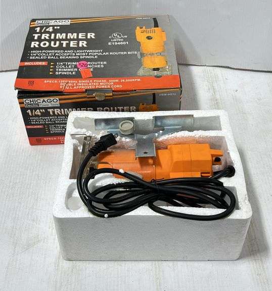 1/4" Trimmer router by Chicago Electric power tools, in box, good shape ...