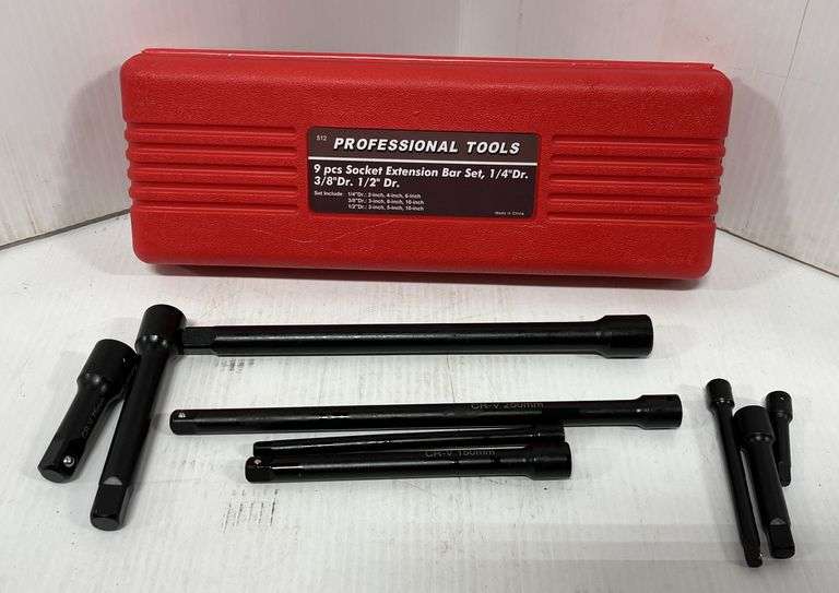 (9) Impact driver extension bars, premium chrome vanadium steel, 1/4 ...