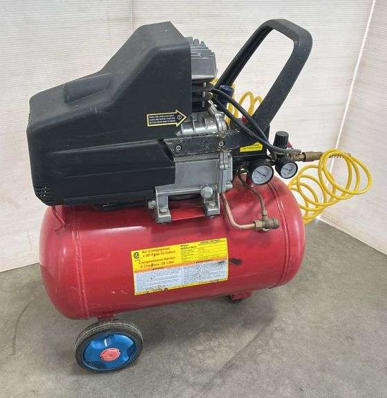 Central Pneumatic 4 HP 10-gallon air compressor, works, handle has been ...