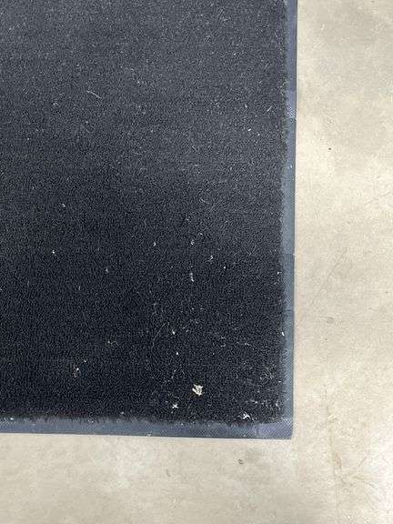 Pair of heavy-duty 3' x 10' carpet mats, rubber backed, retired service ...