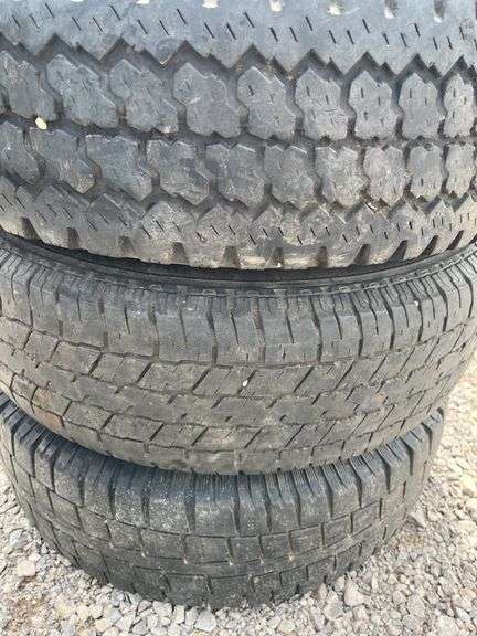 (3) 6-Lug trailer tires and rims, 245/75R16, tires hold air - Albrecht ...