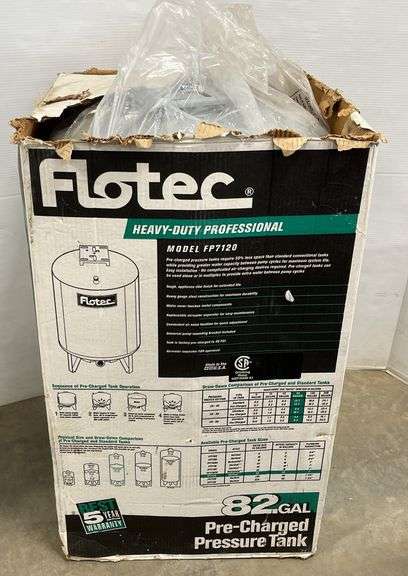 Flotec heavy duty professional 82-Gallon pressure tank, model FP7120 ...