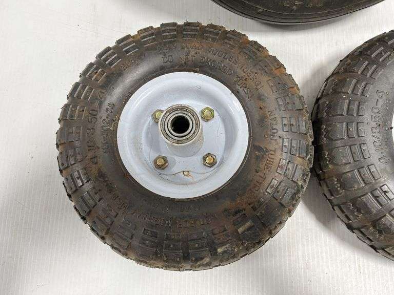 (3) Utility wheels, 10"Dia, good - Albrecht Auction Service