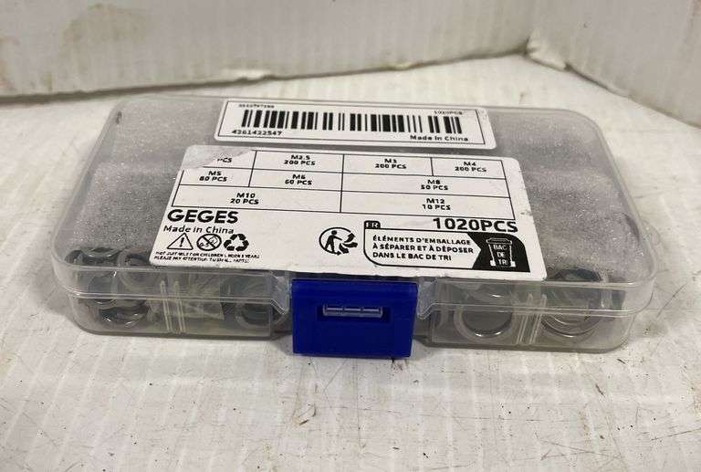 GUTEBANG 1,020-piece stainless steel spring lock washer kit, M2 to M12 ...