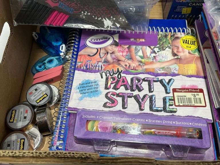 Office, gift, and party items, includes: (4) Monster High Super Mega ...