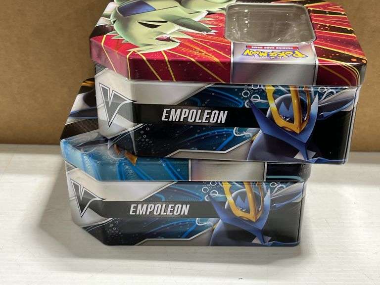 (40) Pokemon collector tins, two different styles, tins only, no ...