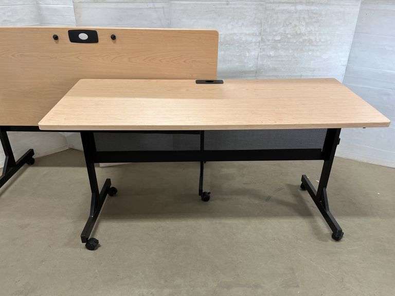 (2) Learniture study desks/tables, 24"W x 60"L x 29 1/2"H, has flip-top ...