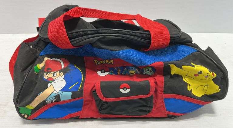 Vintage 90s Pokemon Ash and Pikachu duffle bag, original Pokemon patch ...