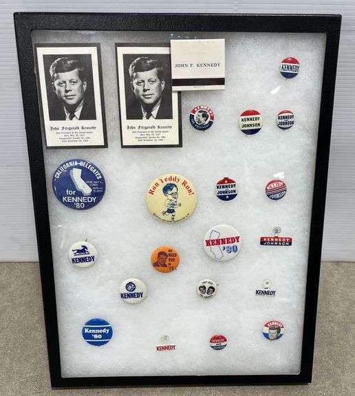 Political collectibles: (21) John F. Kennedy political pins, buttons ...